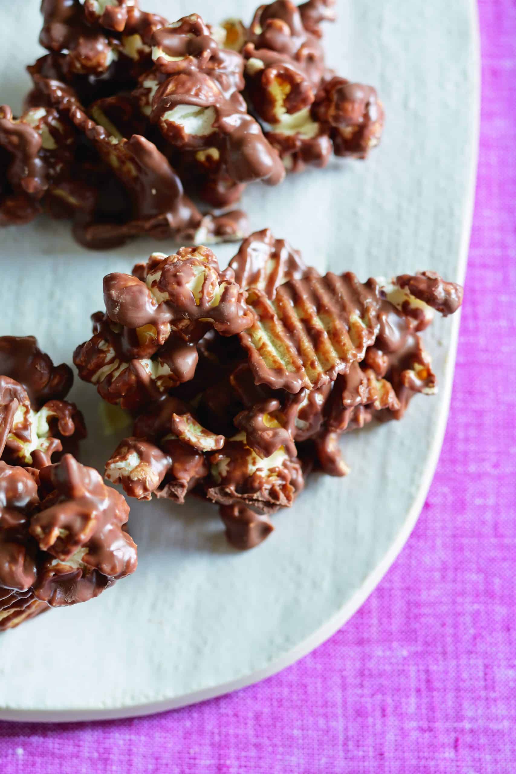 Chocolate Covered Potato Chip Popcorn - Something Swanky
